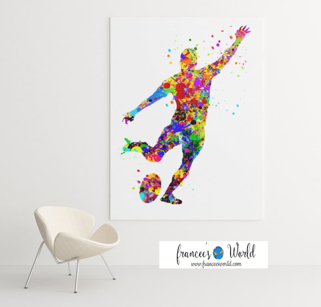 Rugby Print, Rugby, PRINTABLE, Rugby Art, Rugby Decor, Watercolor ...
