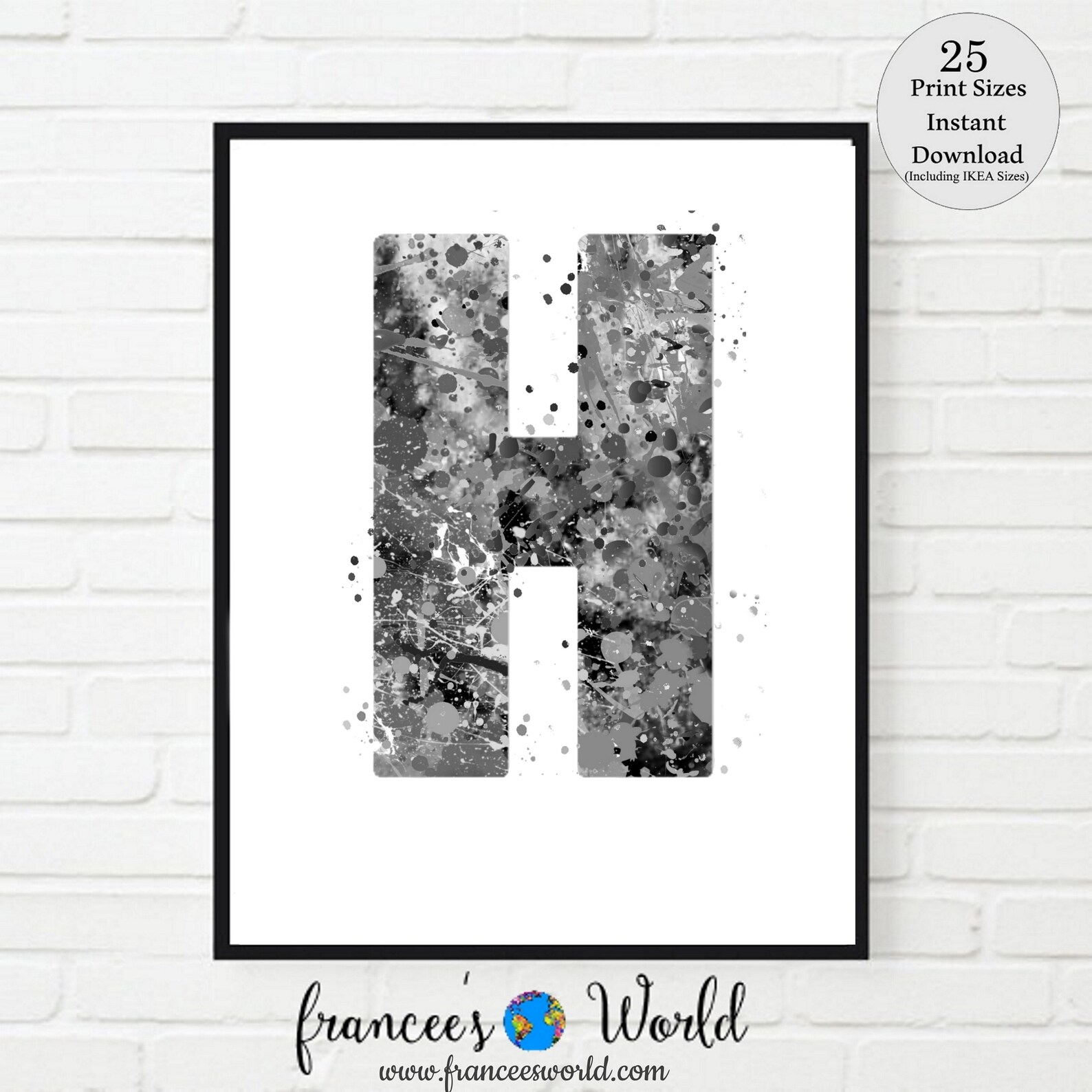 Letter H Wall Decor Letter Art Letter H Print PRINTABLE - Etsy UK