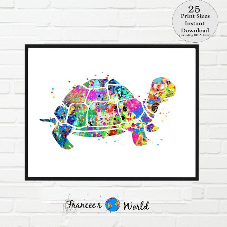 Turtle PRINT Turtle PRINTABLE Turtle Wall Art Turtle Gift | Etsy