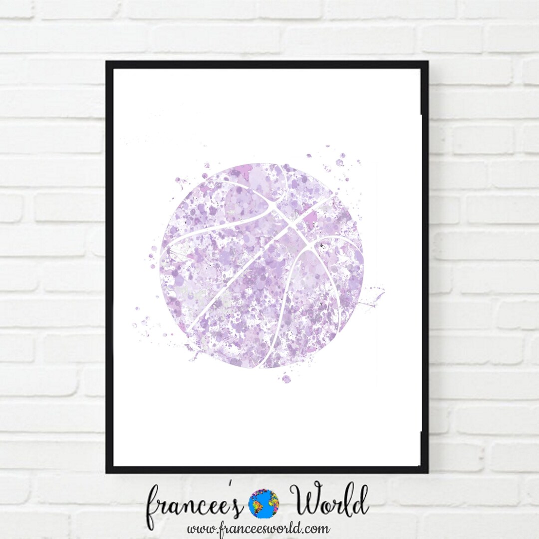 Basketball PRINT, Basketball Poster, Lavender Basketball Gift ...