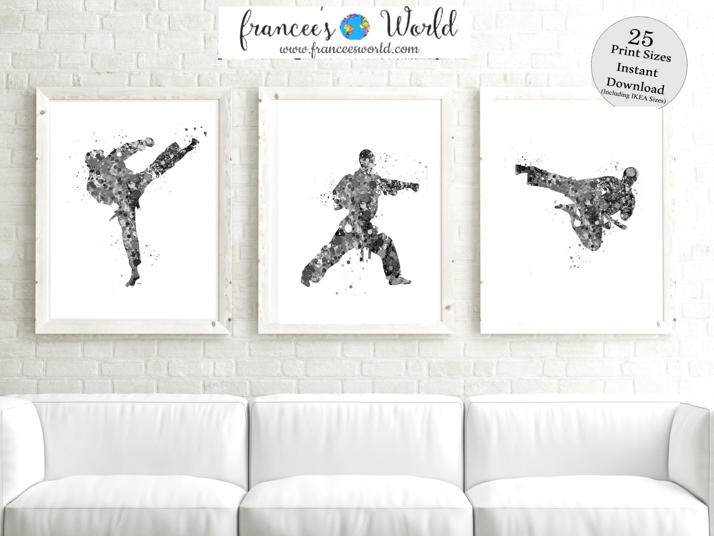 Karate Print for Boy Black and White Karate PRINTABLE Boy - Etsy