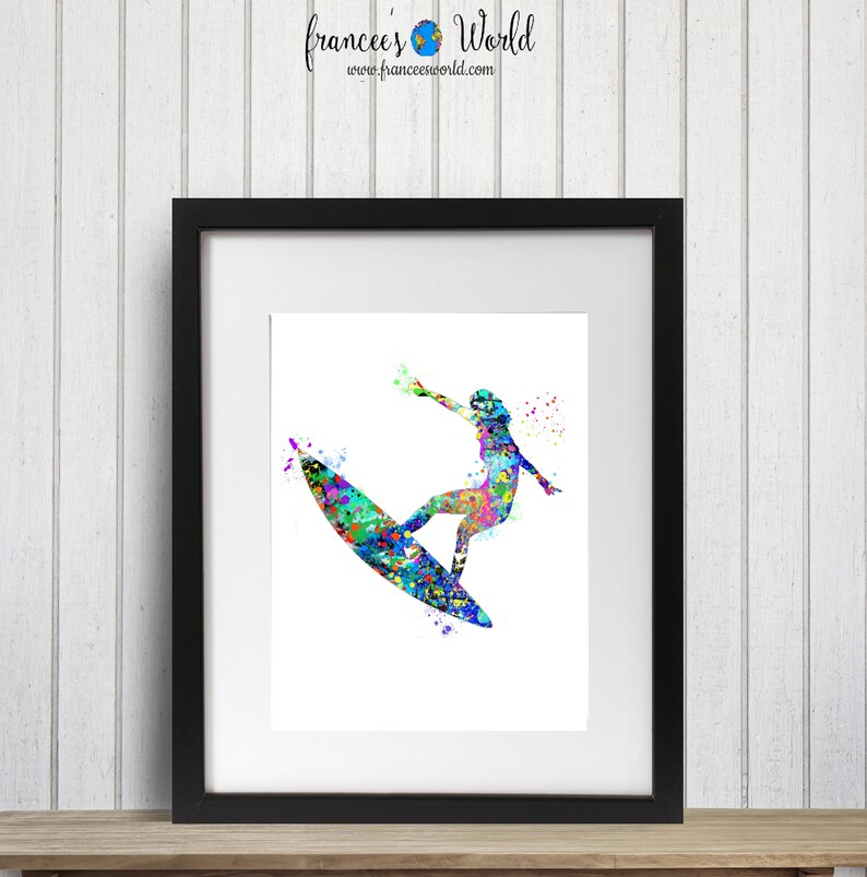 Surfer PRINTABLE Girl Surfer Giftsurfer Artsurfer - Etsy