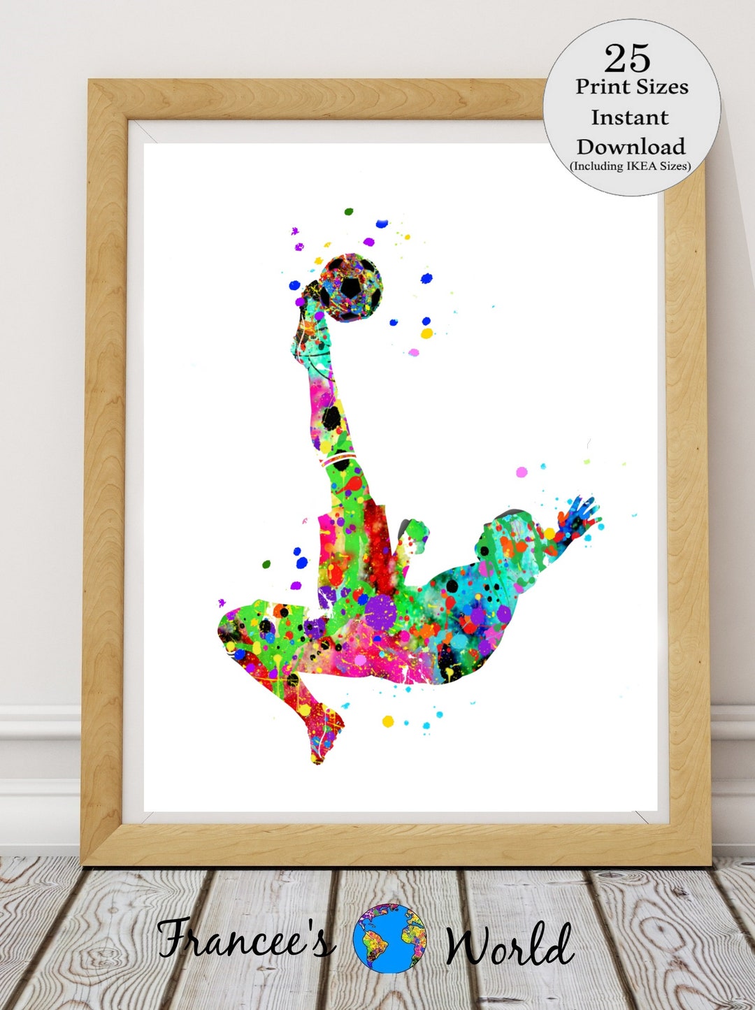 Soccer Print, Soccer Gift, Printable Girl Soccer Dorm Art, Teen Room ...