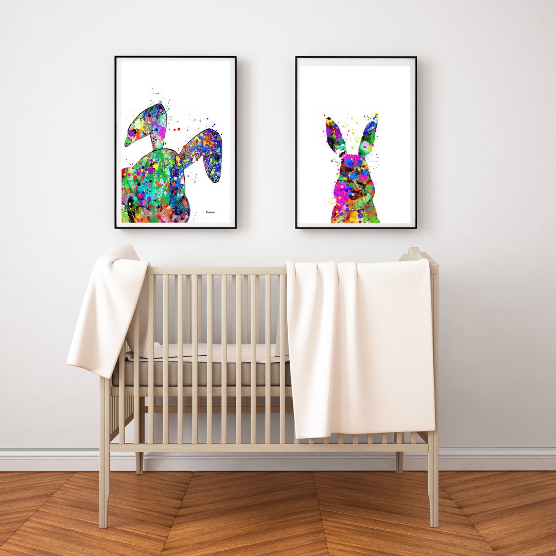 Watercolor Rabbit Print: Baby Animal Nursery Art (digital Download) - Etsy