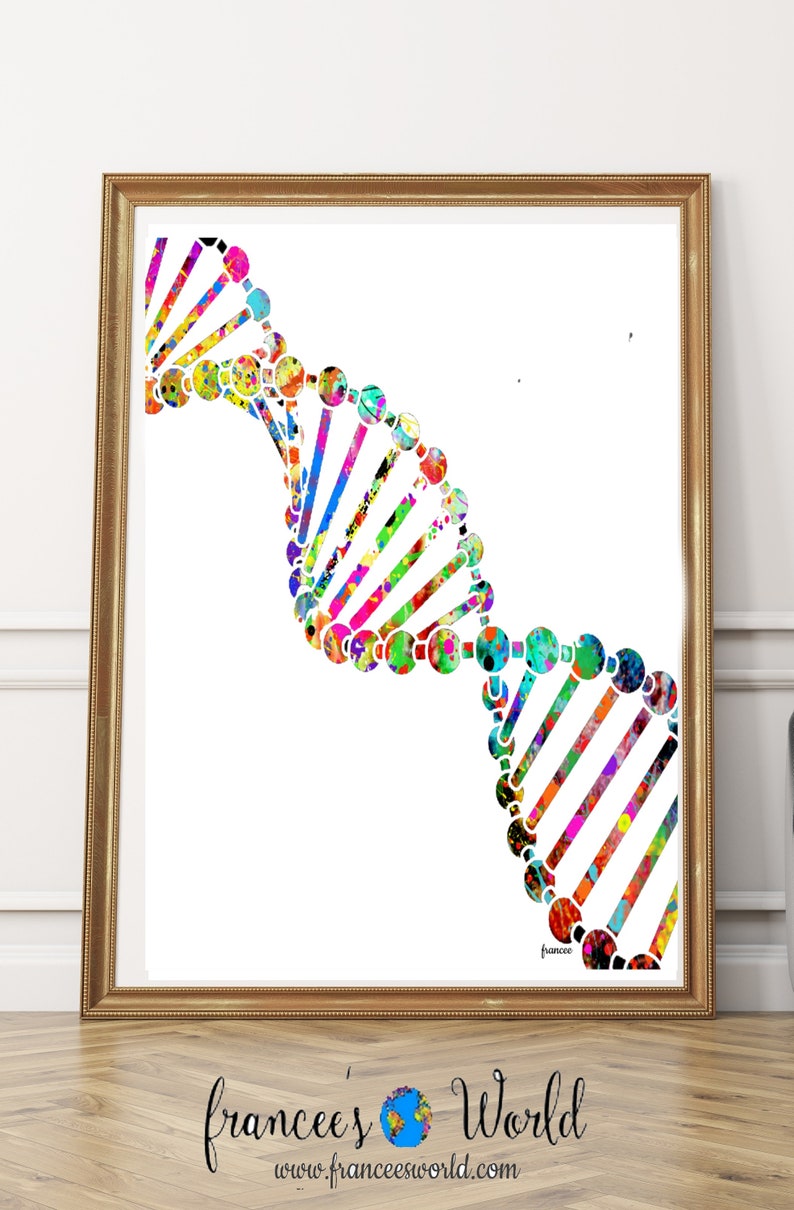 DNA Watercolor Art Print Dna Molecule Medical Wall Art Nurse - Etsy ...