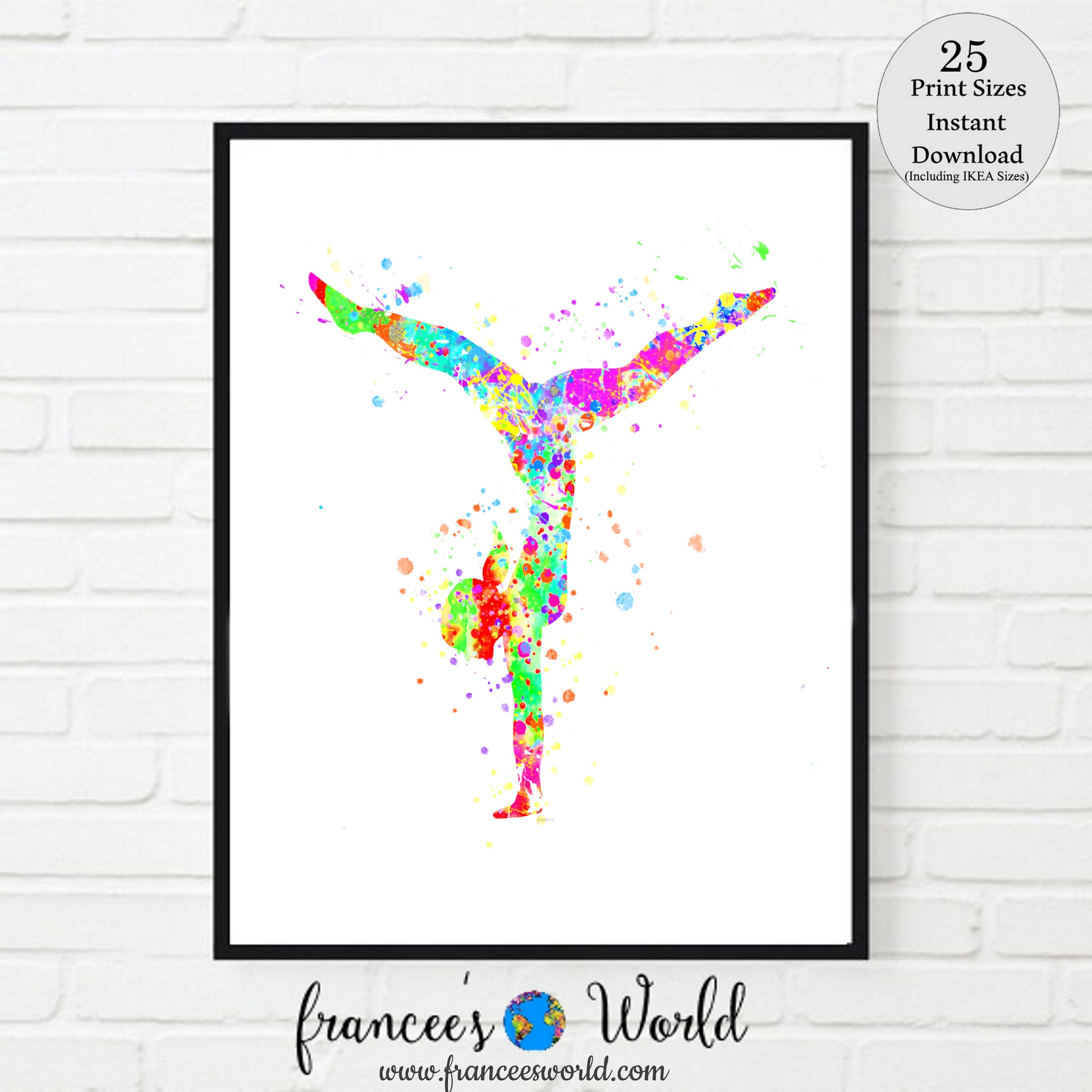 Gymnastics Prints Gymnastics Art Gymnastics Printables Set | Etsy