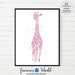 Giraffe Pink PRINTABLE Giraffe Art Watercolor Print, Safari Art ...