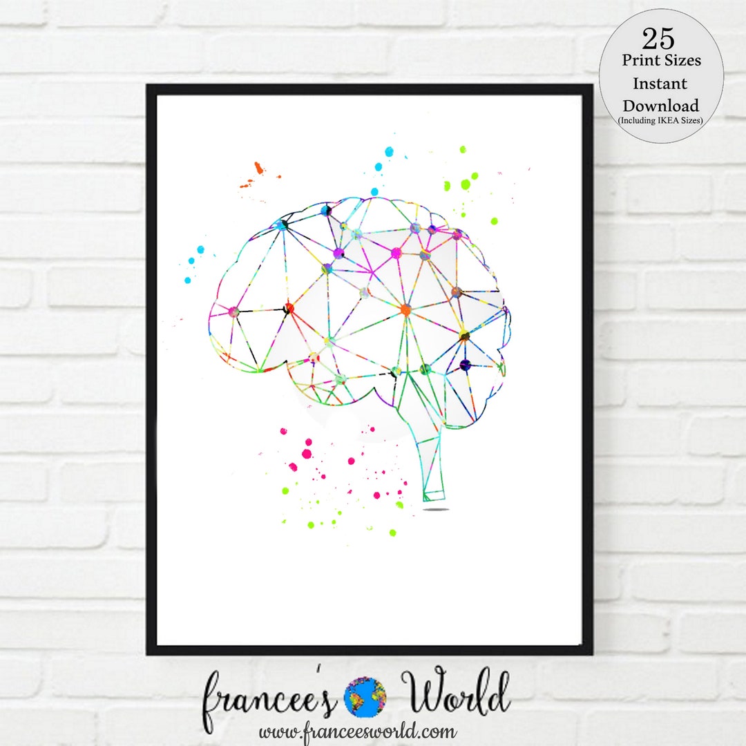 Brain Anatomy Human Brain Printable Minimalist Art Print Medical ...