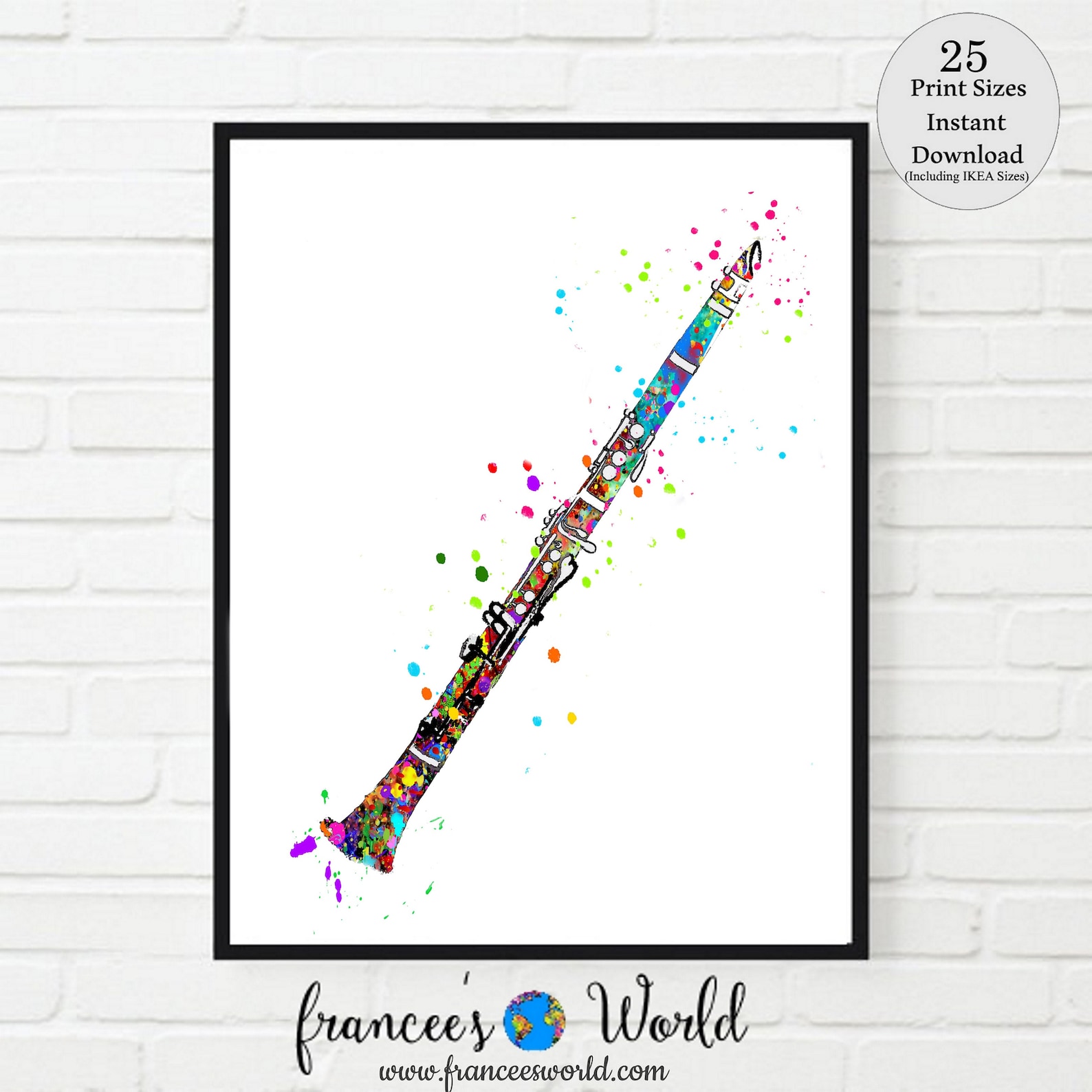 Clarinet Print Clarinet Poster Music Art Clarinet | Etsy