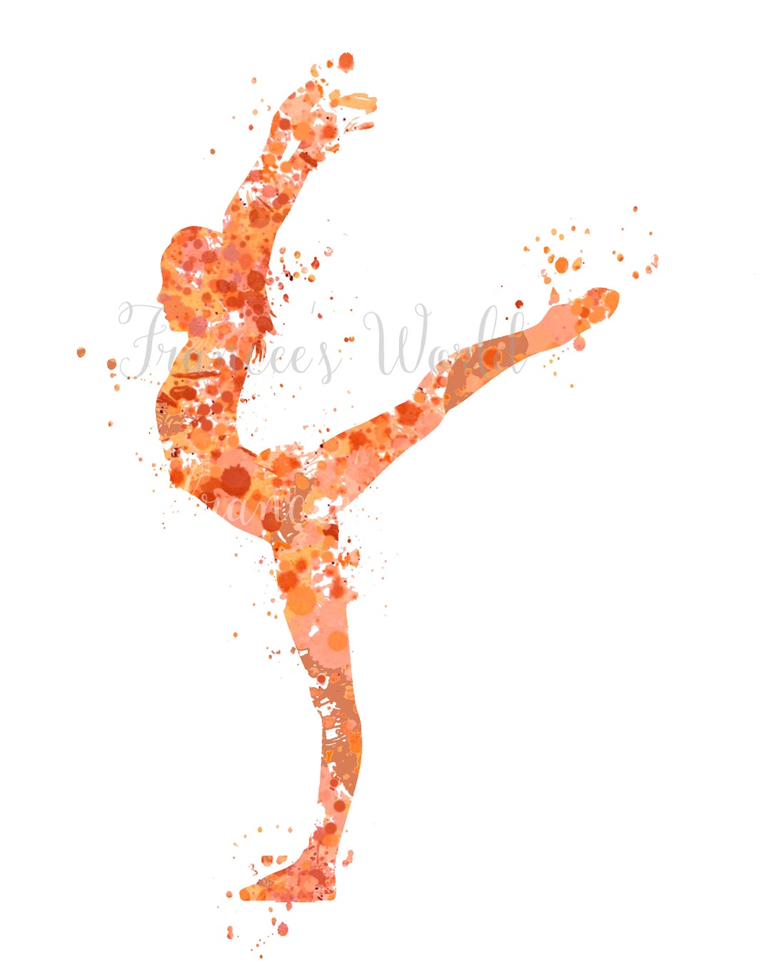 Orange Gymnastics PNG: Sport Sublimation Design (digital Download) - Etsy