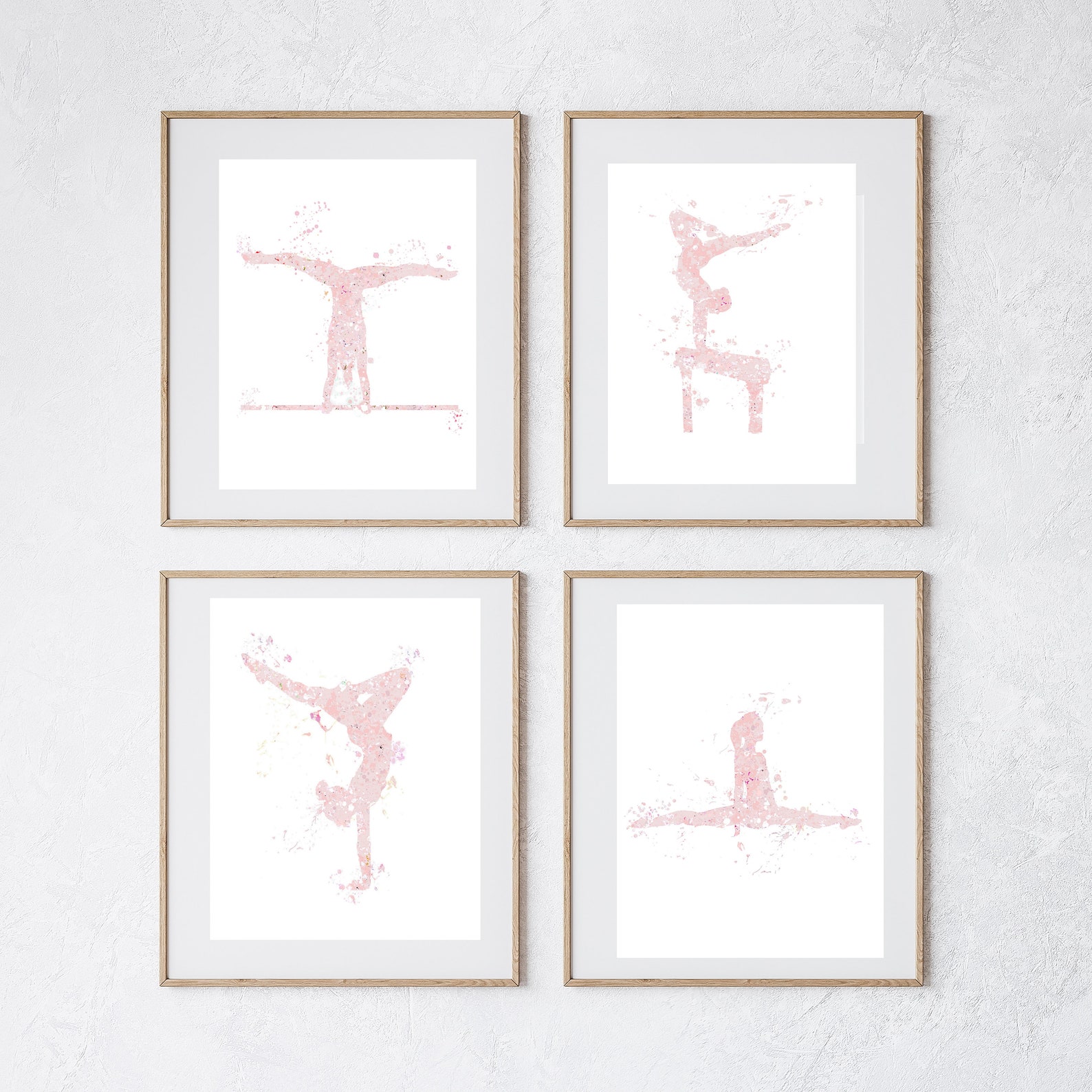 Gymnastics Gift Light Pink Gymnastics Set of 4 Gymnastic - Etsy