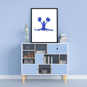 Cheerleader Print, Royal Blue Cheerleader Printable ,set of 3 ...