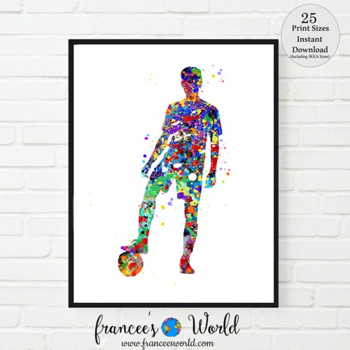 Printable Soccer / Football Player Silhouette Wall Art - Etsy