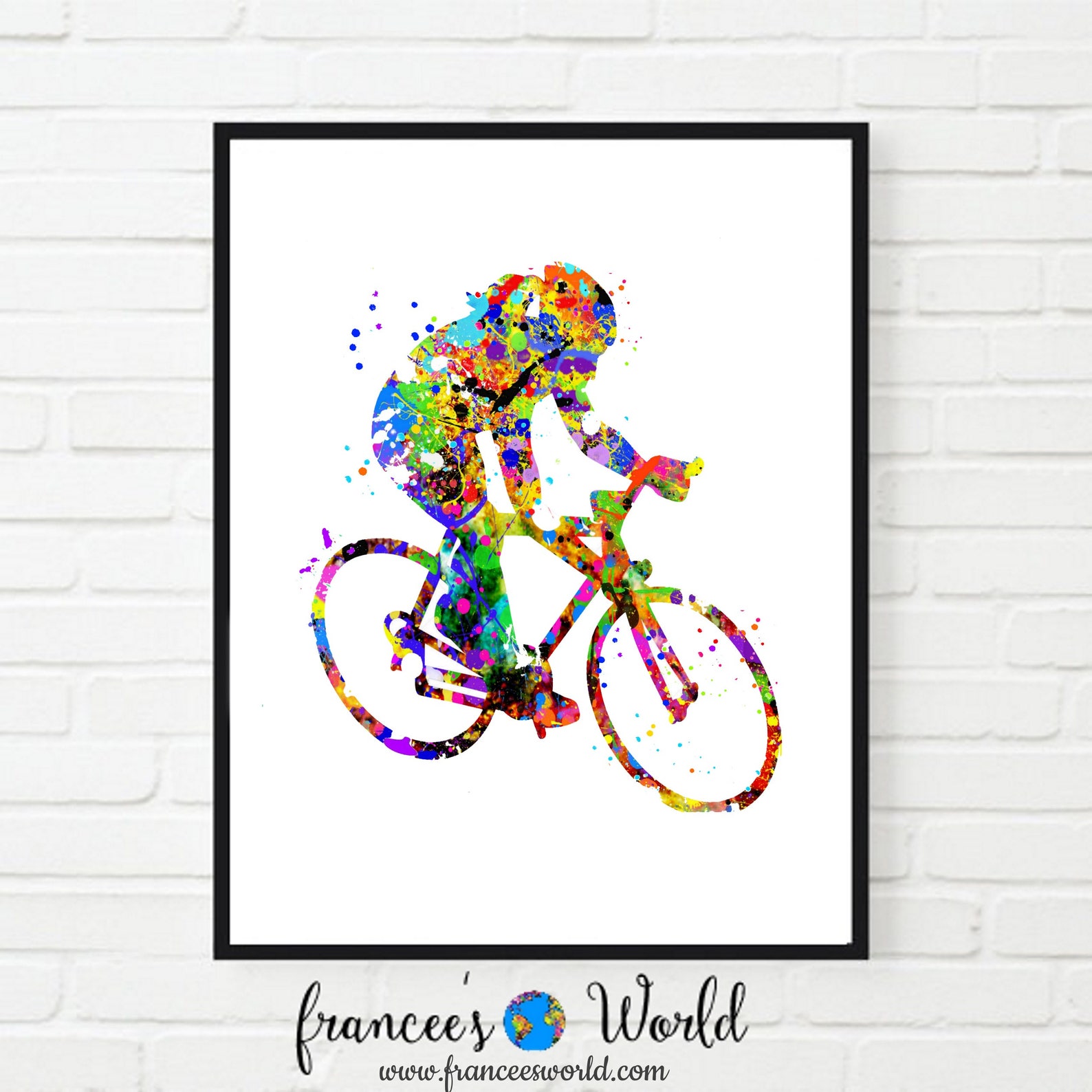 Cycling Art PRINTABLE Cycling Poster Woman Cyclist Gift | Etsy