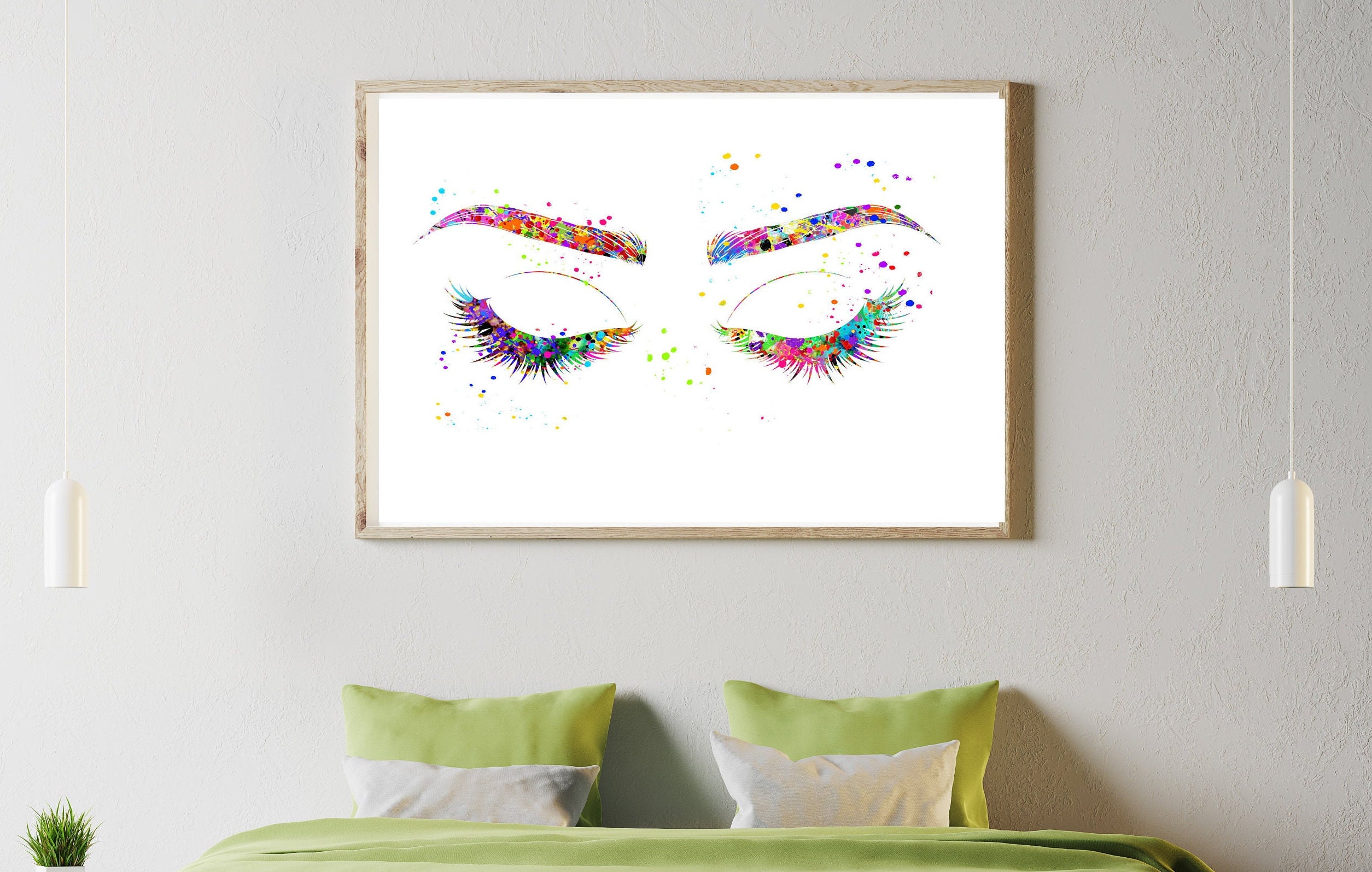 Eye lashes print eye printable make up beauty supply art | Etsy
