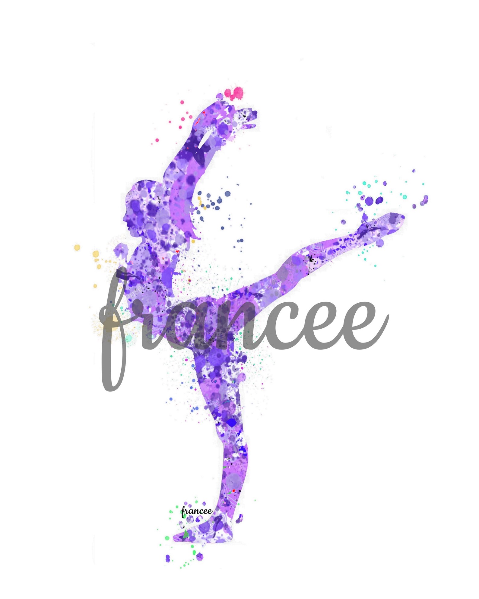 Gymnastics Gift Purple Gymnastics Wall Art Gymnastic - Etsy Australia