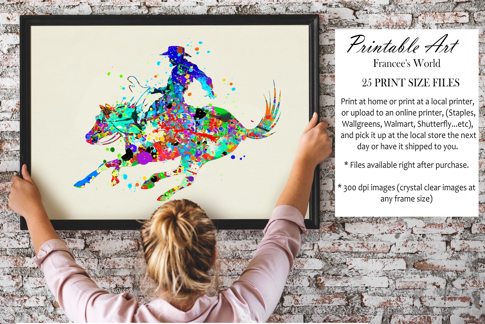 Cowboy Art Cowboy Print Rodeo Art Set of 3 Cowboy - Etsy