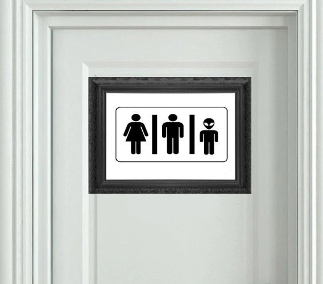 Funny Alien Bathroom Sign Printable - Dorm Decor Wall Art (digital ...