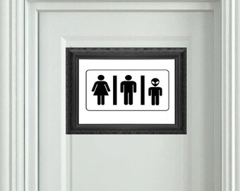 Alien Bathroom Sign - Etsy