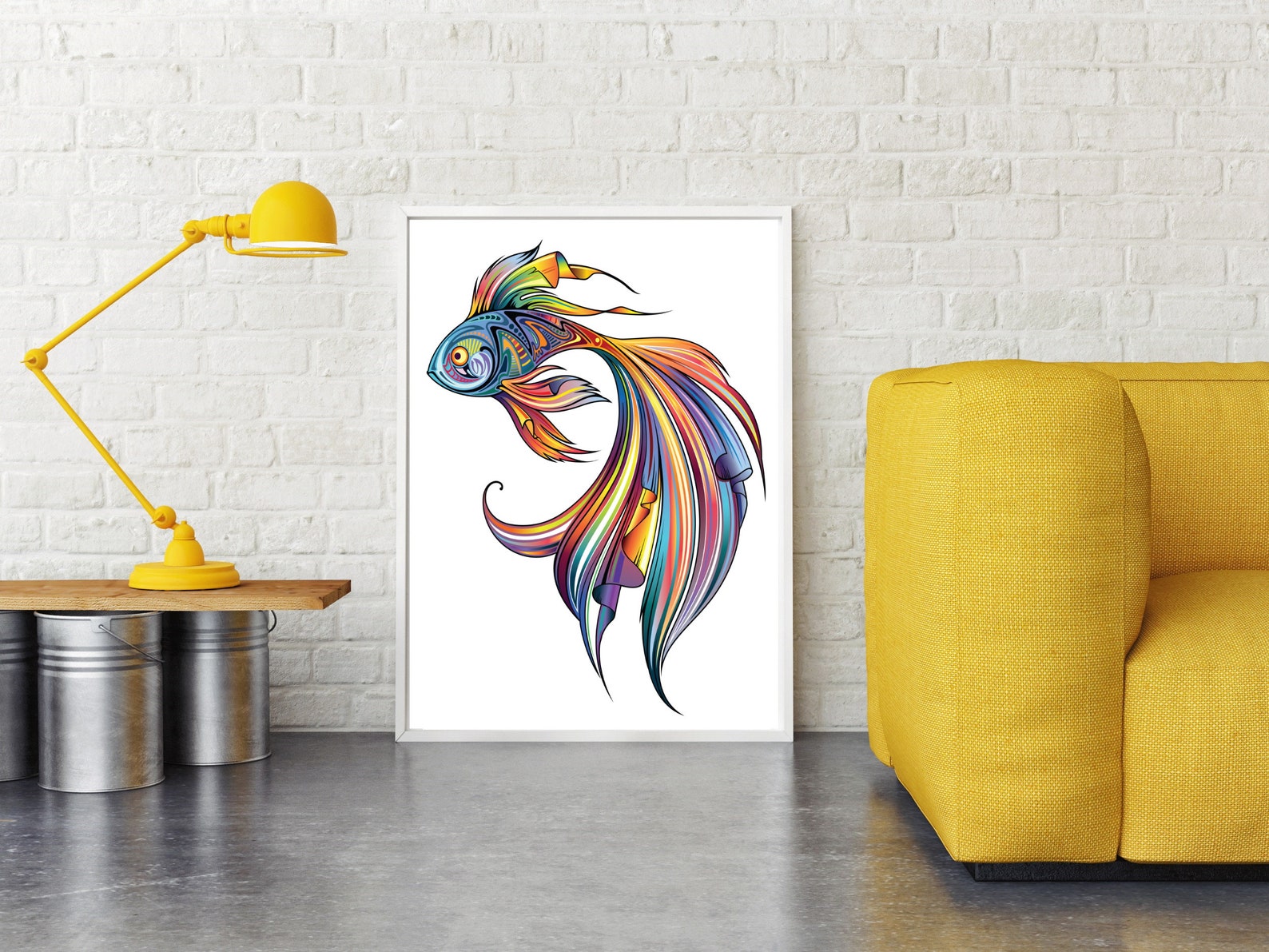 Fish Print Colorful Fish Fish Art Beta Fish PRINTABLE - Etsy