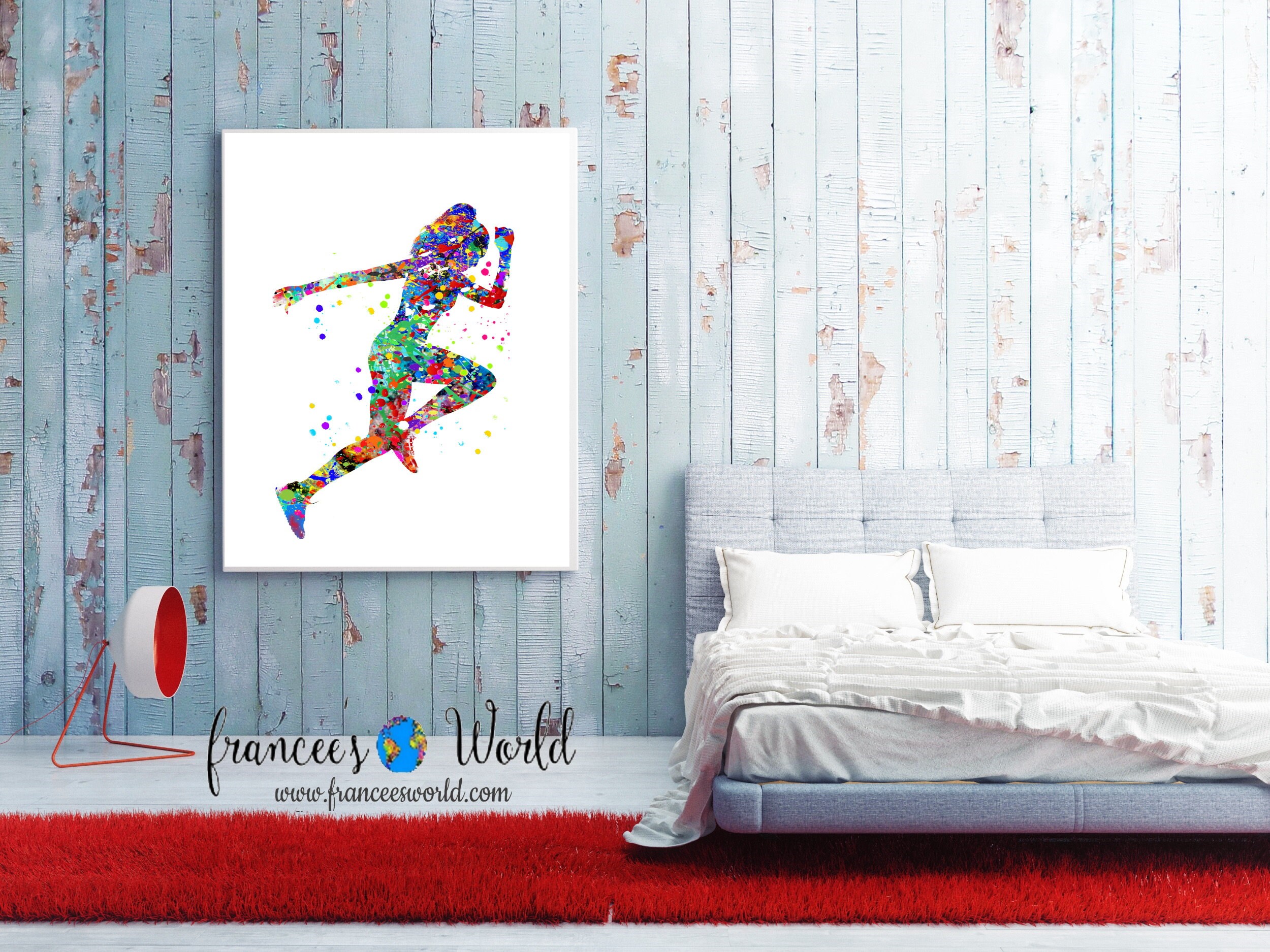 Runner Print Runner art Girl runner Poster female | Etsy
