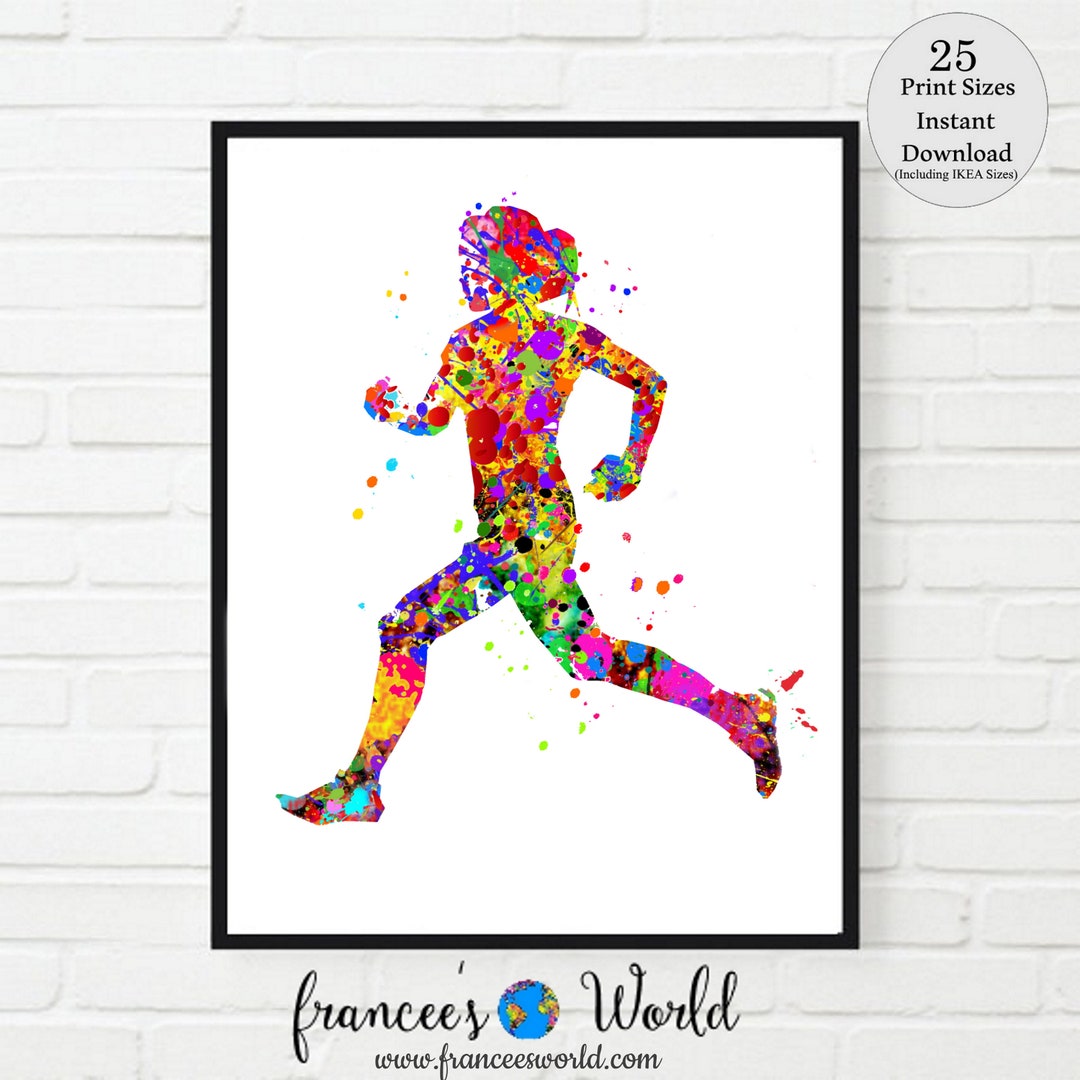 Runner Print, Little Girl Runner Art, Running Art, Little Girl Runner ...