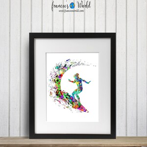Surfer PRINTABLE, Girl Surfer Gift,surfer Art,surfer Watercolor Surfing ...