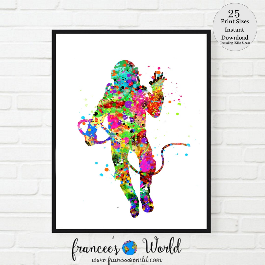 Astronaut Print, Spaceman Art PRINTABLE Spacesuit, Spacewoman Art ...