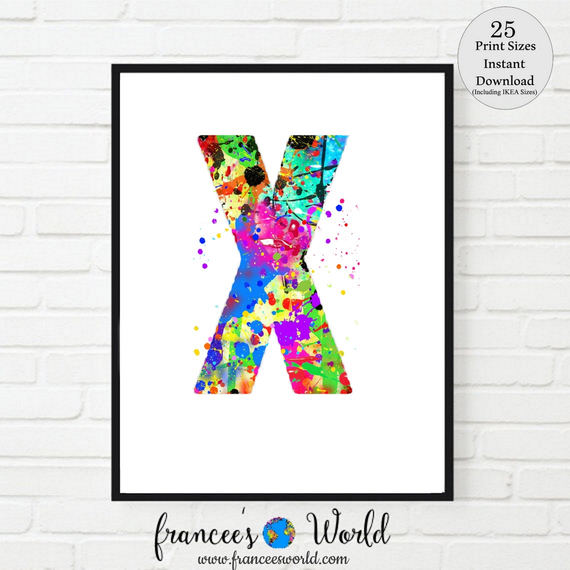 Letter X Wall Decor Letter X Print Letter X art PRINTABLE | Etsy