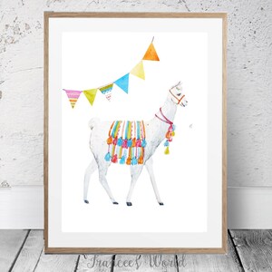 Llama Gift Print Set, Set of 4 Printable,alpaca Art Prints,nursery Room ...