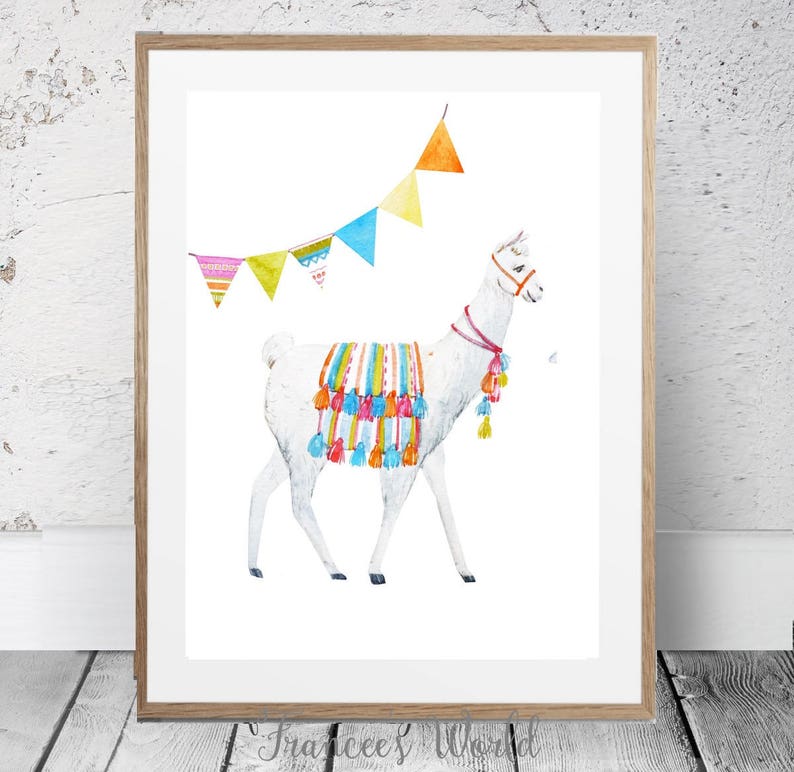 Llama Gift Print Set Set of 4 Printablealpaca Art - Etsy