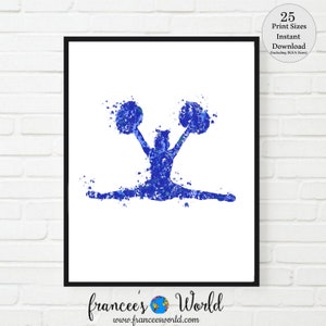Cheerleader Print, Royal Blue Cheerleader Printable ,set of 3 ...