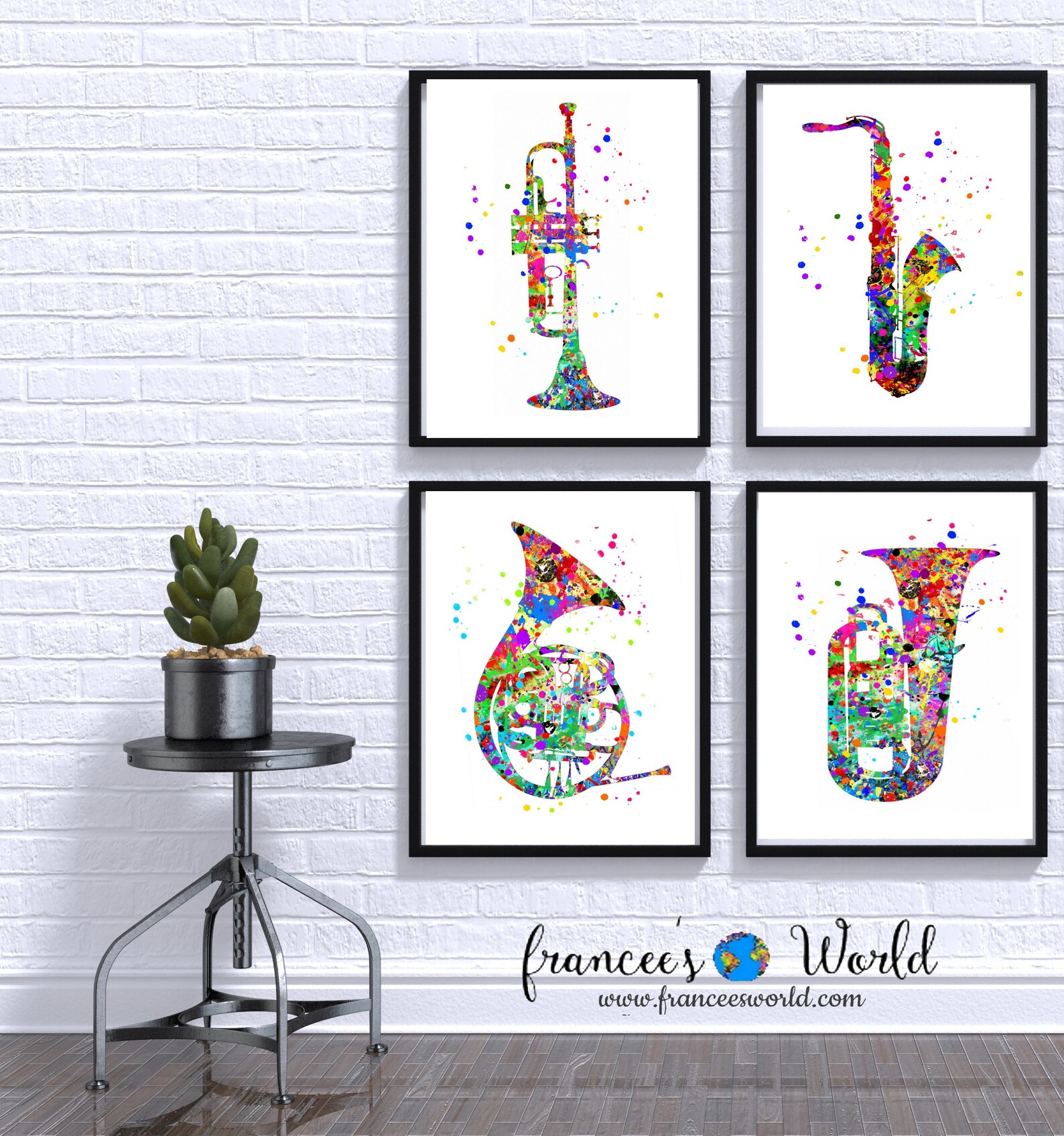 Musical Room Instruments Print Set of 10 Musical Decor - Etsy