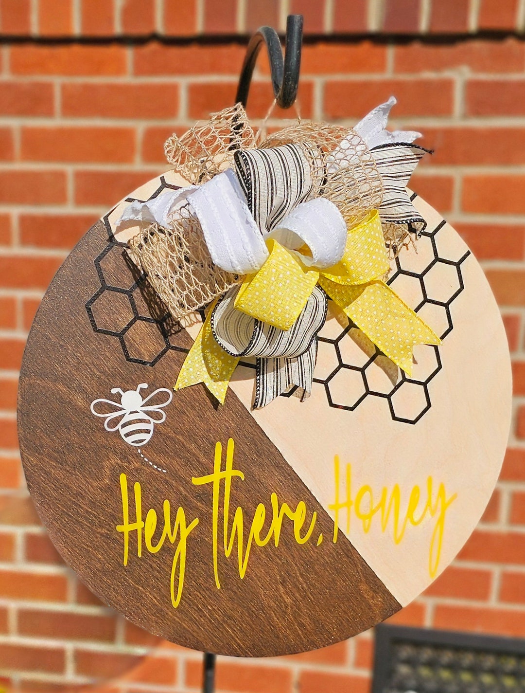 Front Door Decor Honey Bee Front Door Wreath Front Door Sign Front Door ...