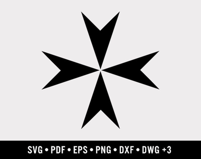 Maltese Cross Svg, Maltese Cross Cut File, Maltese Cross Vector Clipart ...