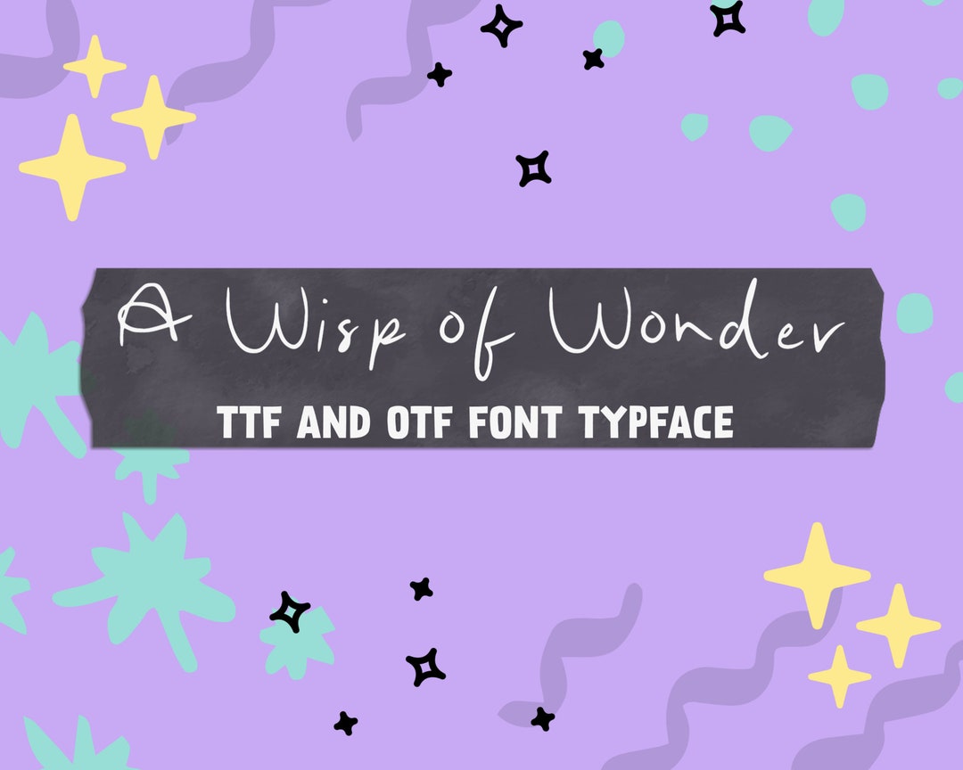 A Wisp of Wonder Font OTF & TTF Cricut or Silhouette Instant Digital ...
