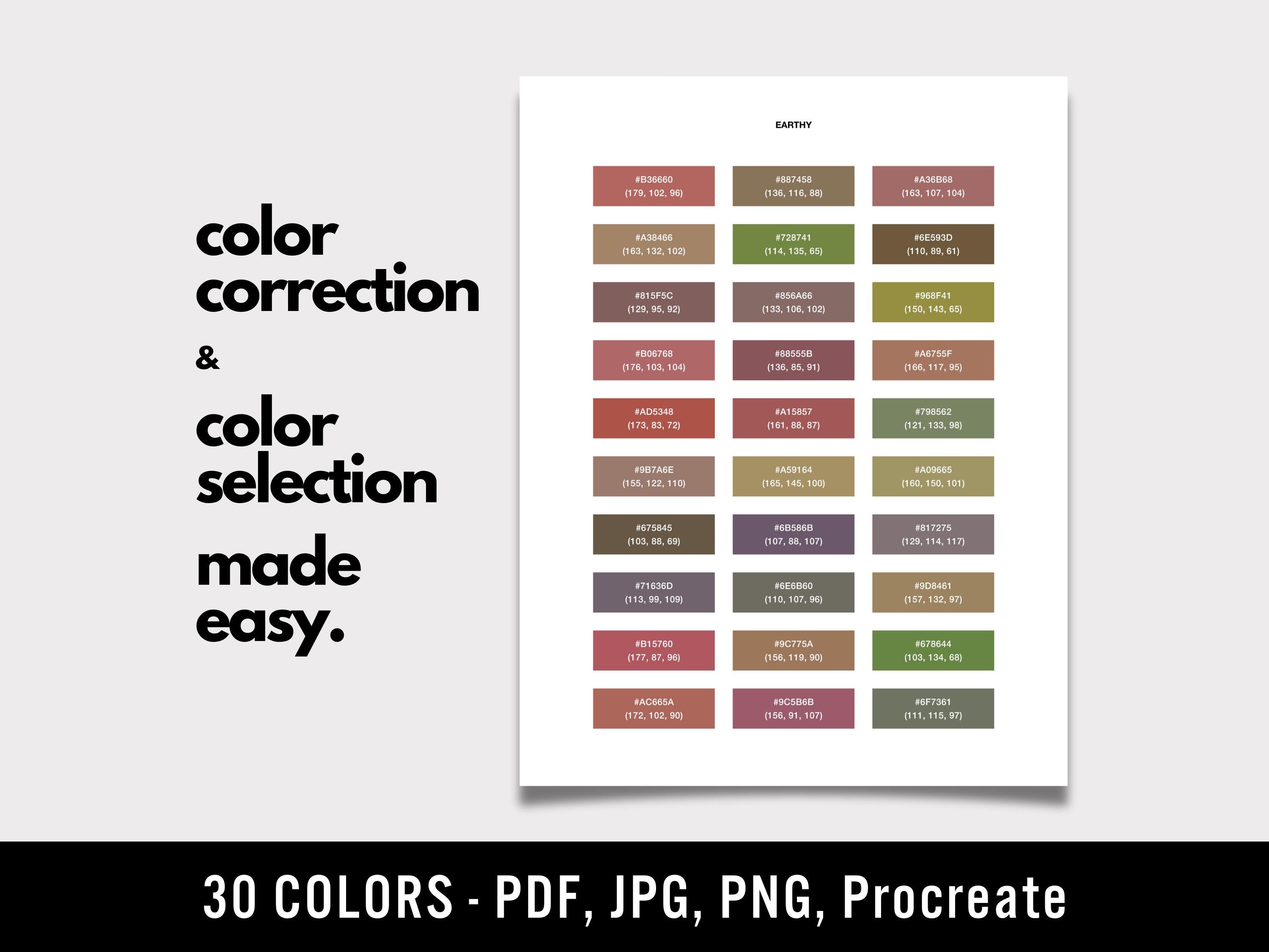 Earthy Color Palette for Designers – 30 Hex Swatches | Procreate ...