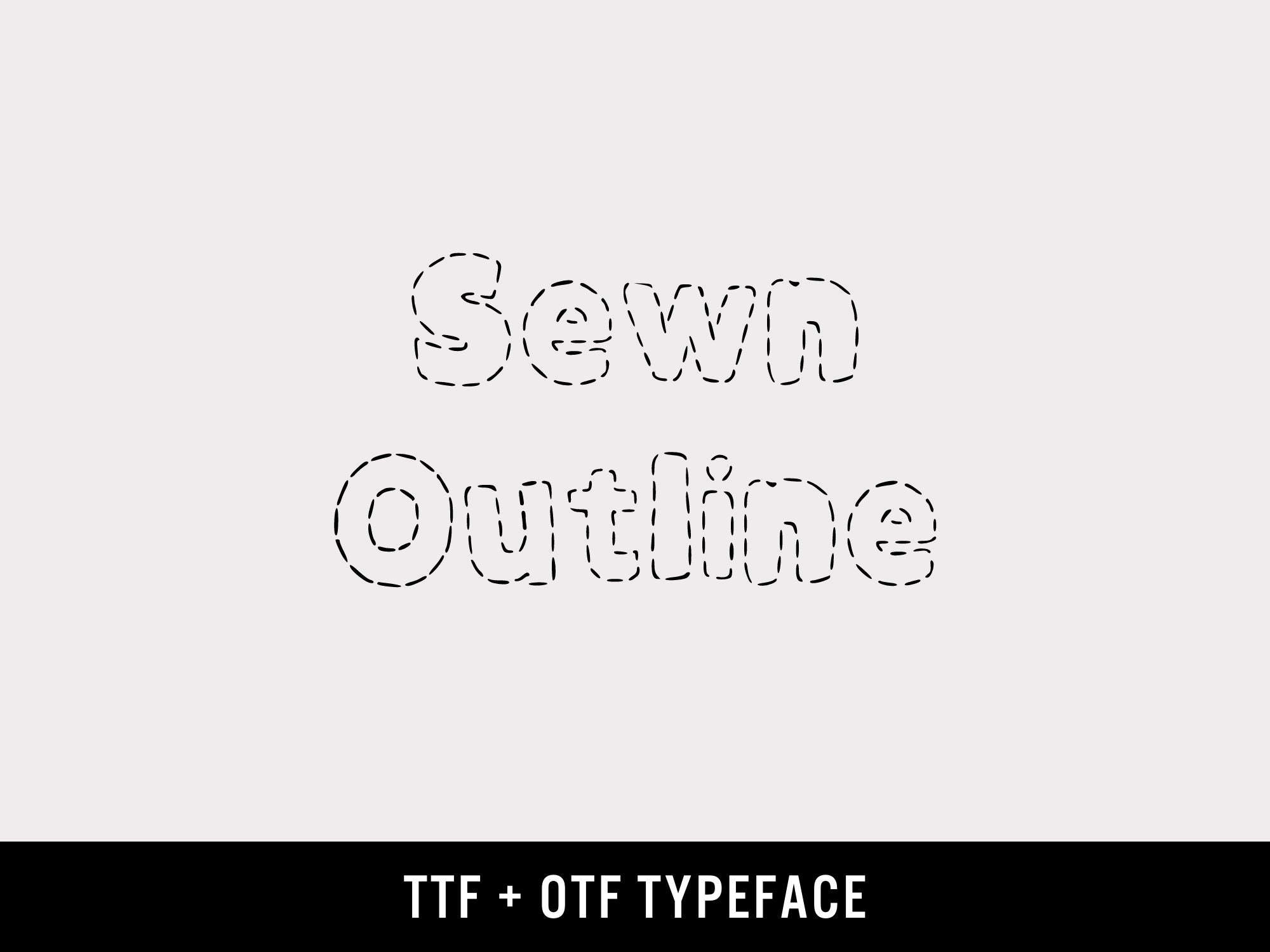 Sewn Outline Font OTF & TTF Cricut or Silhouette Instant Digital ...
