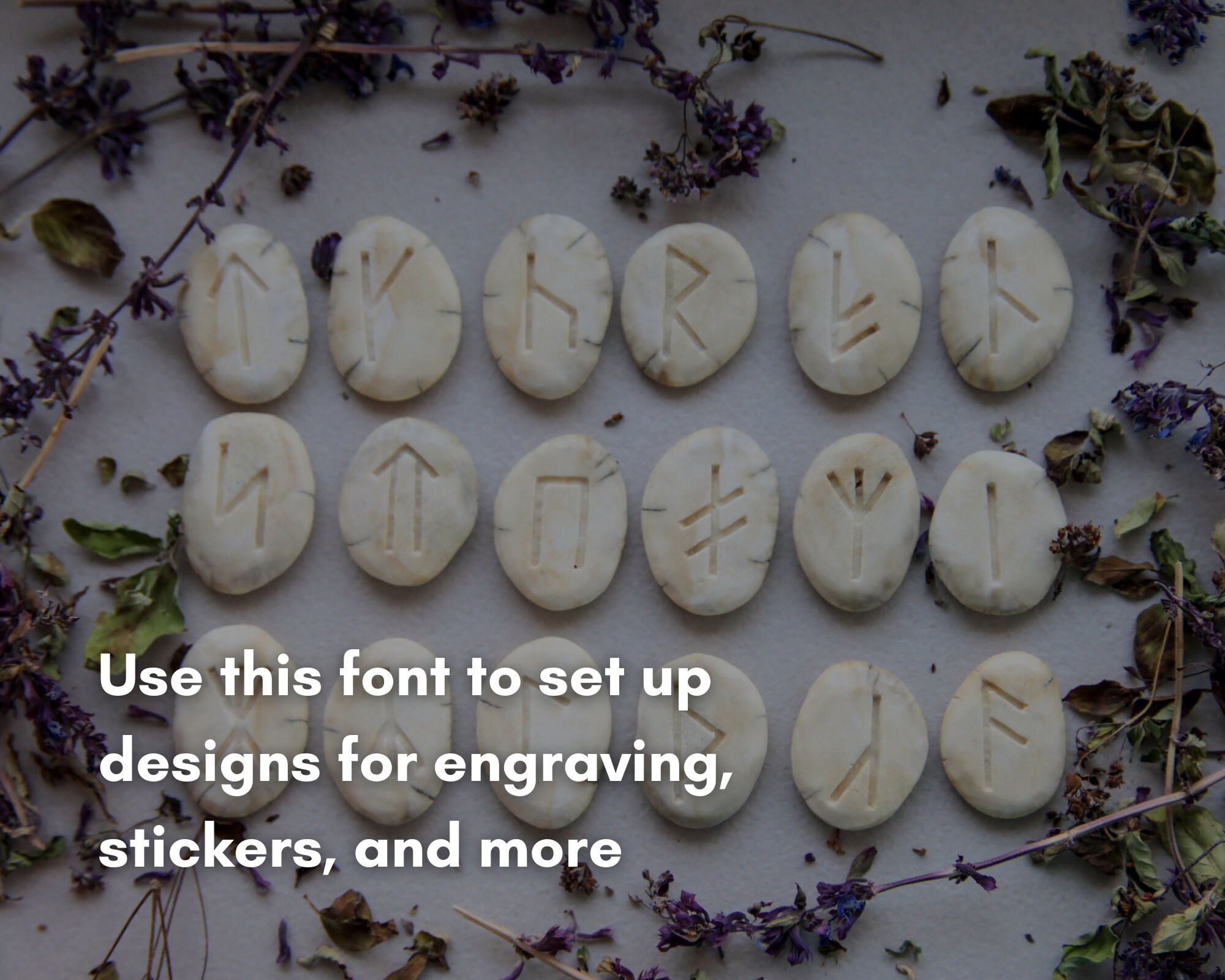 Handwritten Runic OTF/TTF Font 81 Rune Glyphs With 4 Variations Each ...