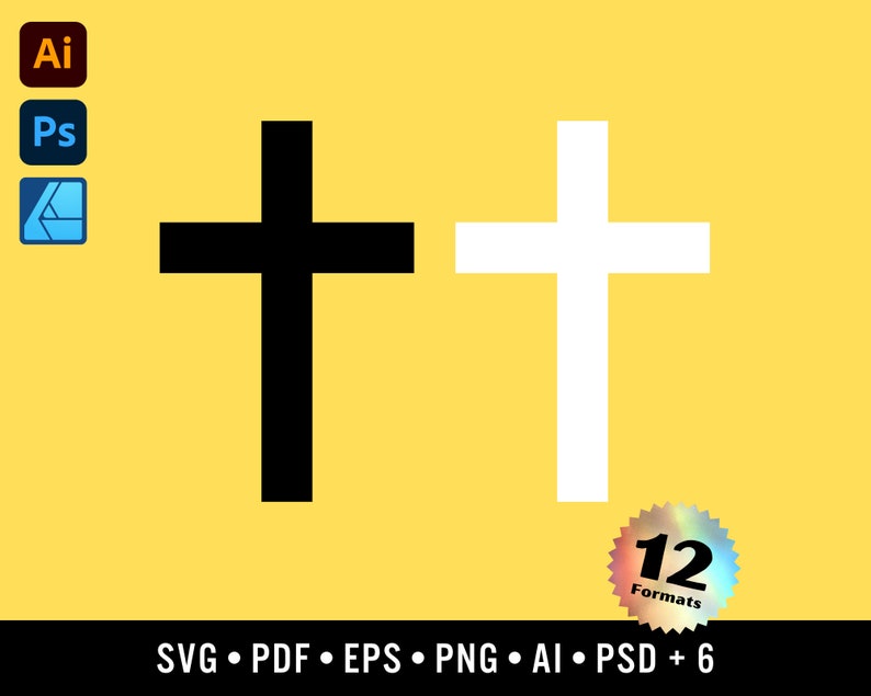 Christianity Latin Cross Vector Graphic | 12 Formats Inc. SVG | Cut ...