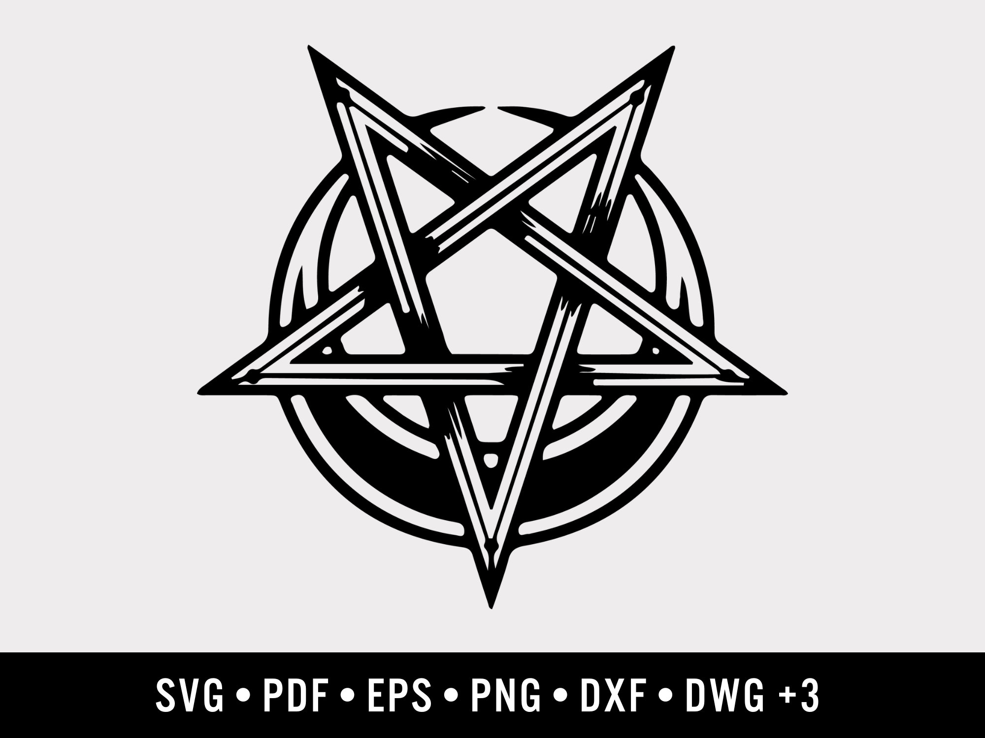 Premium Crescent Pentagram Graphic | Includes 9 File Formats | for ...