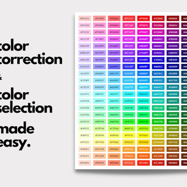 Color Chart - Etsy