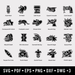 Premium Aztec Glyphs Bundle | Includes 9 File Formats | for Design ...