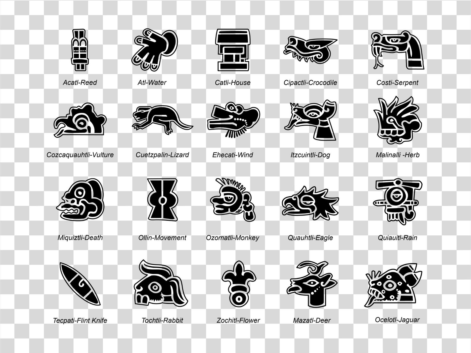 Premium Aztec Glyphs Bundle | Includes 9 File Formats | for Design ...