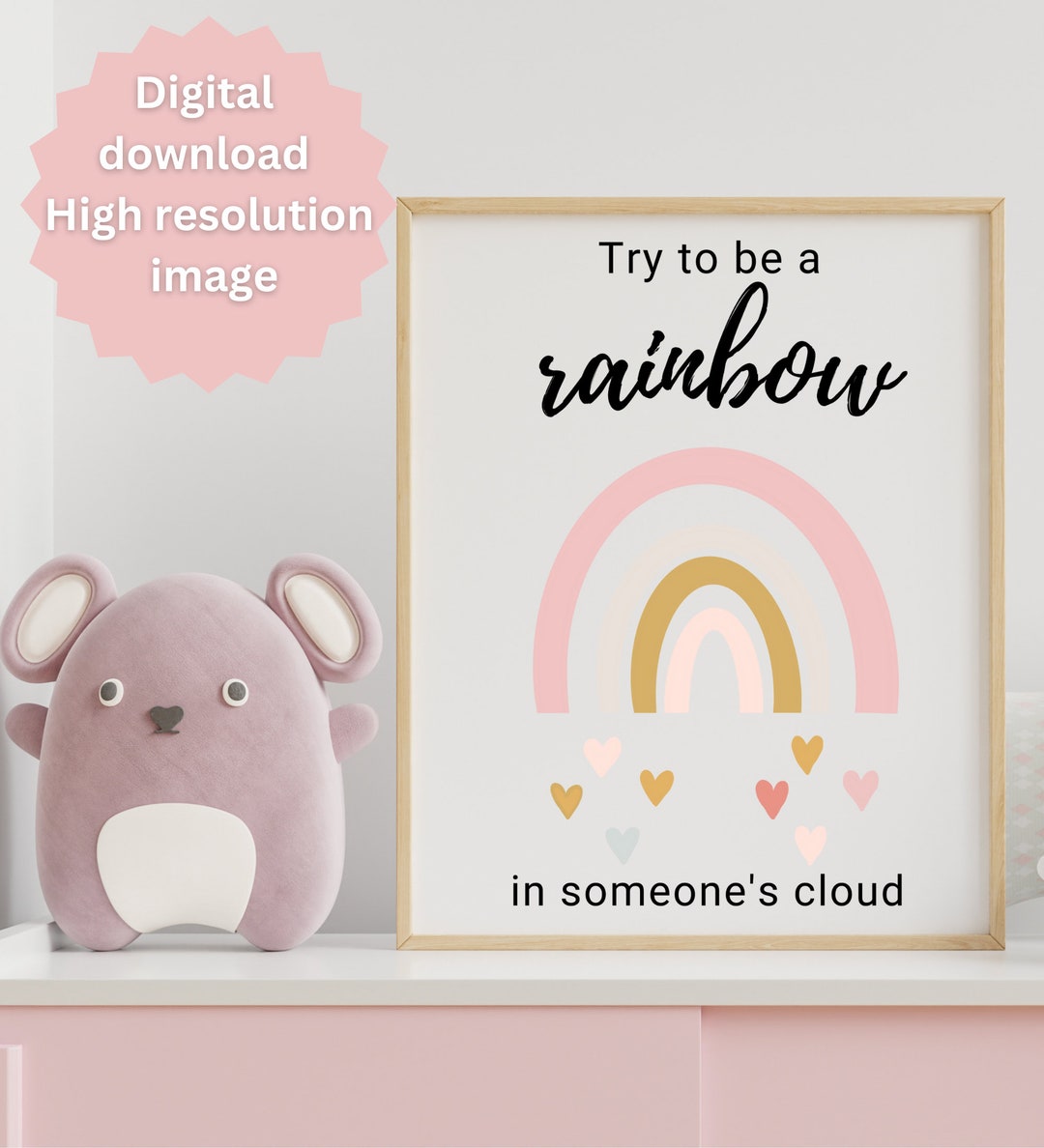 Rainbow Digital Download Wall Art, Nursery Wall Decor, Cute Wall Art ...