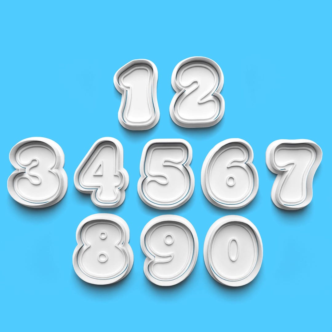 Bubble Font Number Cookie Cutter Set: 3D Printed Molds - Etsy