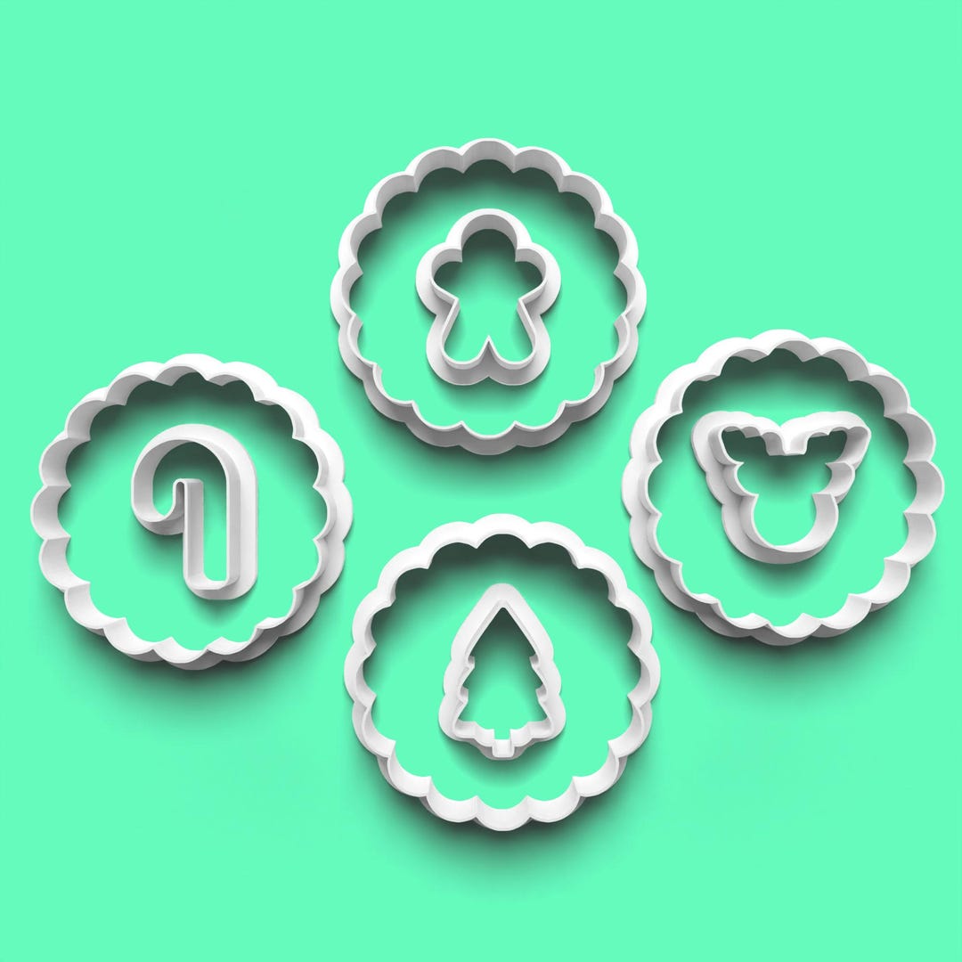 Christmas Linzer Cookie Cutter & Fondant Stamp Set – Holiday Party ...