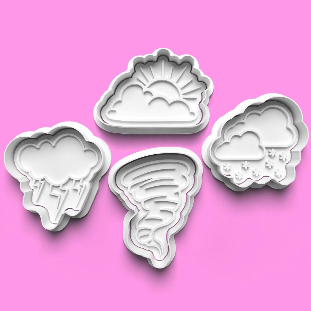 Weather Cookie Cutter Set: 3D Printed Fondant Stamp - Etsy