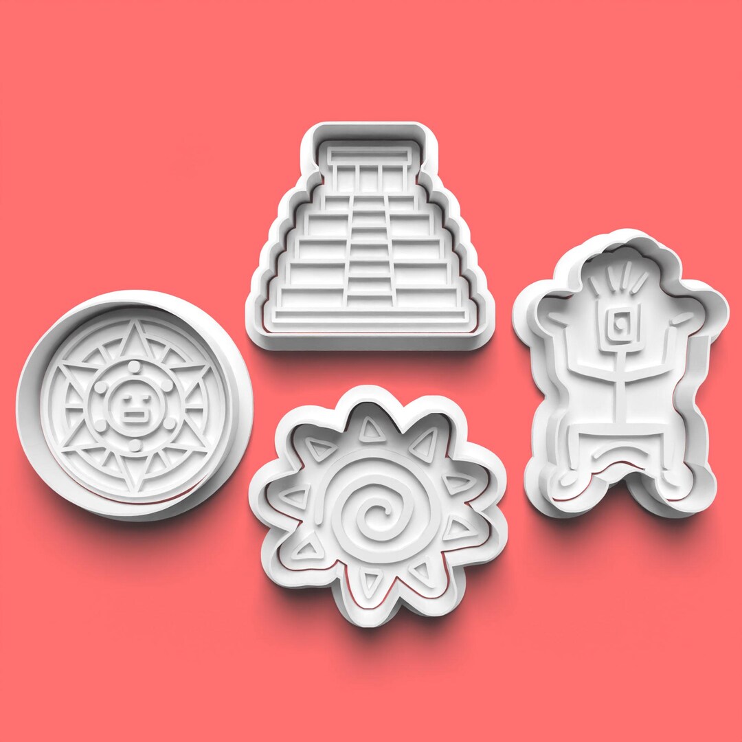 Aztec Mayan Cookie Cutter Set: 3D Printed Fondant Stamp - Etsy