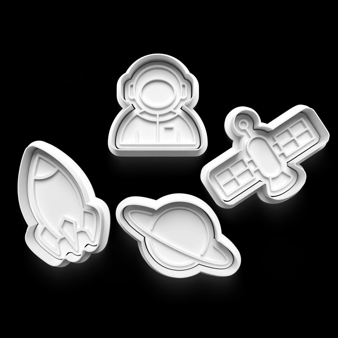 Outer Space Cookie Cutter Set: Rocket, Planet, Astronaut, Satellite - Etsy